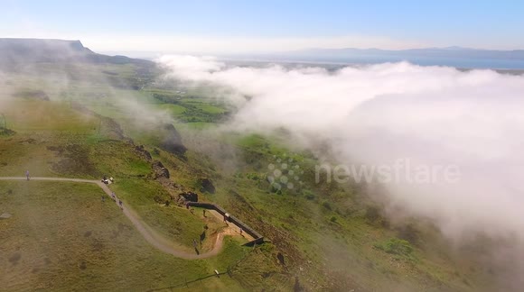 Drone footage of fog inversion over Northern Ireland - Buy, Sell or ...