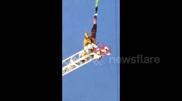 Firefighters rescue man after bungee jump malfunction - Buy, Sell or ...