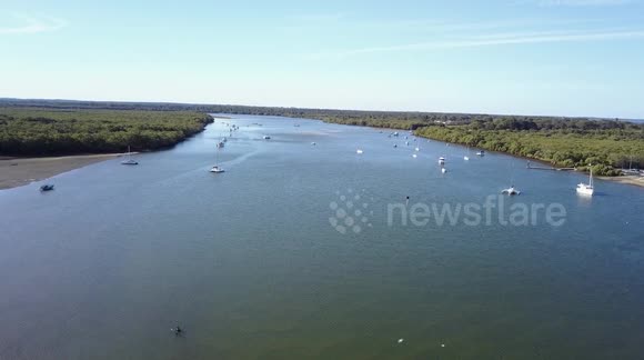 Flying over the Caboolture river - Buy, Sell or Upload Video Content ...