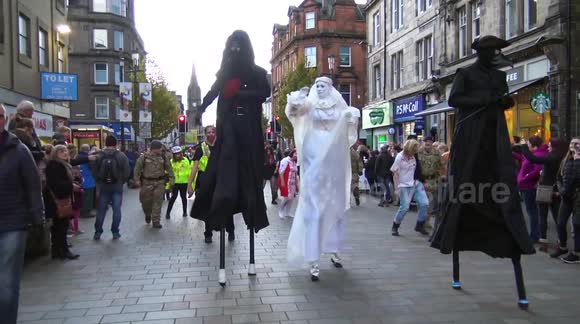 2017 City of Perth Halloween Parade with zombies, soldiers and spooky ...