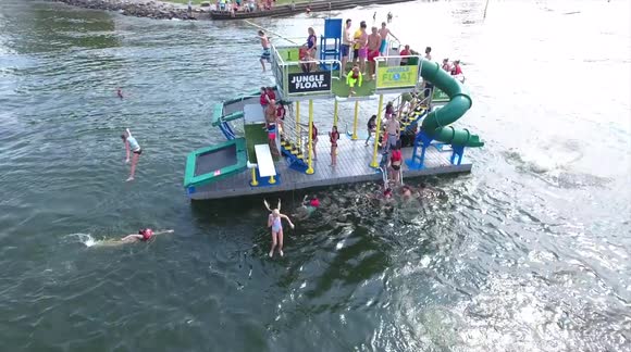 Floating trampoline boat sails about looking for parties - Buy, Sell or ...