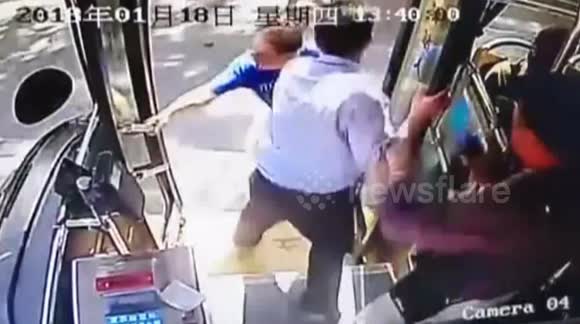 Angry commuter drags driver off MOVING bus - Buy, Sell or Upload Video ...