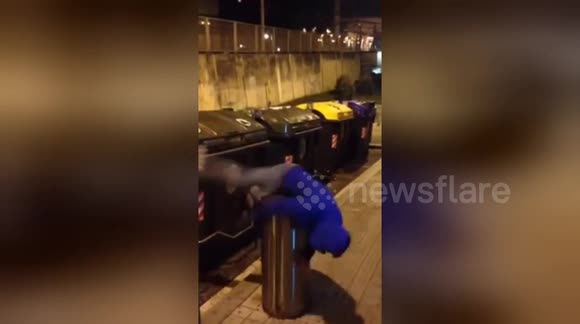 Hilarious bin jump FAIL - Buy, Sell or Upload Video Content with Newsflare