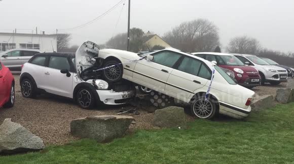 BMW leaves road and crashes into Mini on garage forecourt - Buy, Sell ...