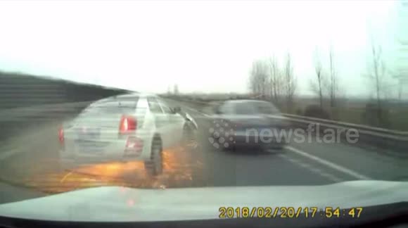 Dramatic video shows overtaking car sent flying across road - Buy, Sell ...