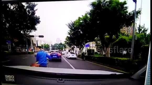 Driver rams motorcyclist in road rage attack - Buy, Sell or Upload ...