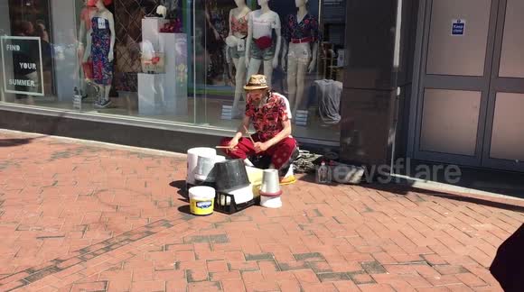Resourceful busker uses tubs and buckets - Buy, Sell or Upload Video ...