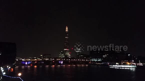 London's iconic Shard tower lit up by lightning - Buy, Sell or Upload ...