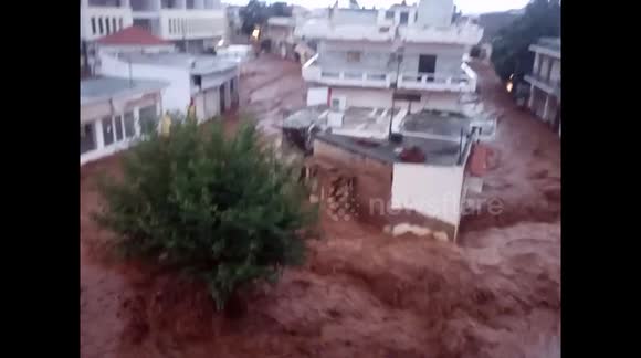 Dramatic footage shows severe flooding in town west of Athens - Buy ...