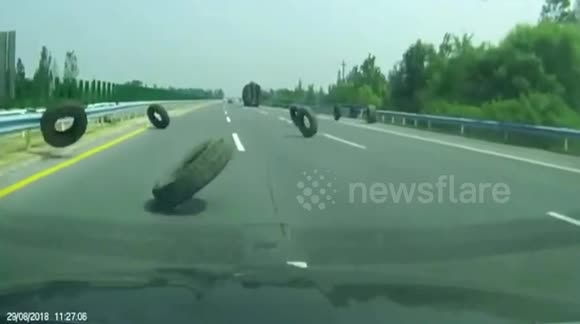 Ten tyres fall off lorry and run on motorway - Buy, Sell or Upload ...