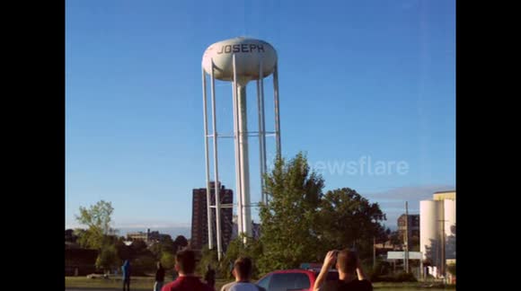 Water Tower falling 2 - Buy, Sell or Upload Video Content with Newsflare