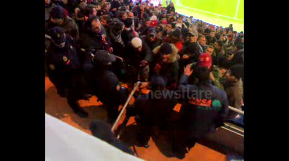 Spanish riot police clash with AS Roma fans - Buy, Sell or Upload Video ...