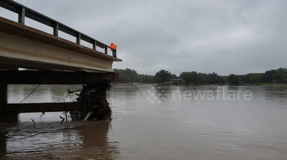 Footage shows remains of bridge after central Texas floods causes ...