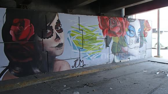 Catrina Mural - Buy, Sell or Upload Video Content with Newsflare