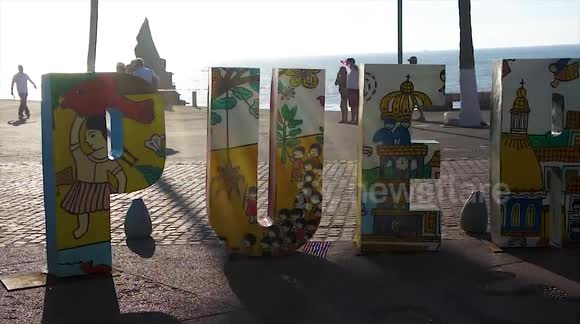 Puerto Vallarta Sign at the Malecon - Buy, Sell or Upload Video Content ...