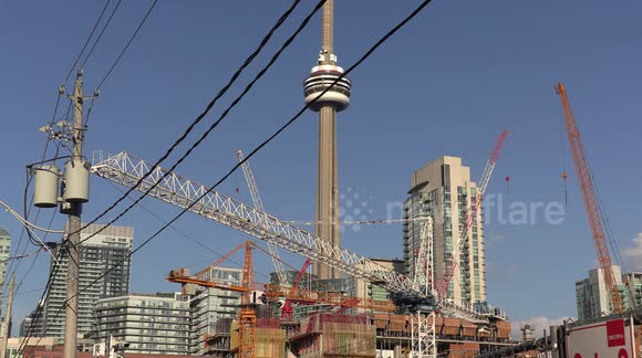 Construction cranes everywhere in Toronto as the condo building boom and gentrification ...