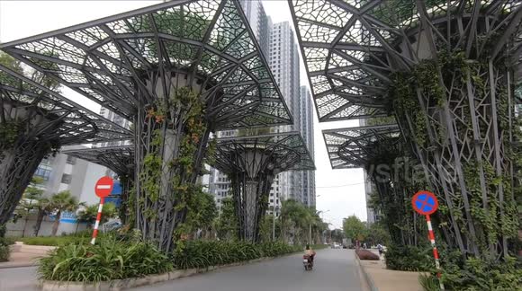 The unique 'Tree Towers' are made of metal and thousands of ceramic ...