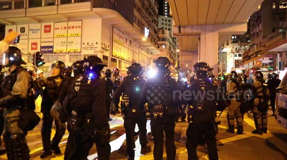 Hong Kong Police deploy on main streets of Mong Kok after clashes - Buy ...