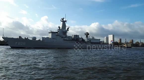 The HNLMS Van Speijk Frigate F828 spotted on the Thames river in London ...