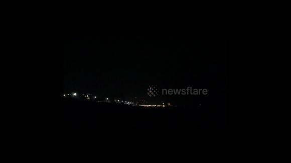 New Years Fireworks across the Brighton Skyline Filmed from Hove Beach ...