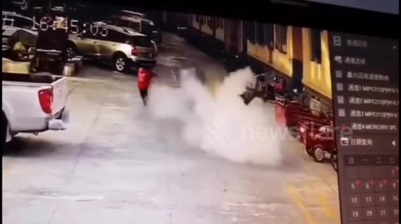 Manhole explosion in China sends boy flying into air after he throws ...