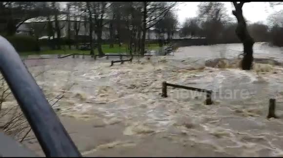 River Irwell flooded at Ramsbottom weir - Buy, Sell or Upload Video ...
