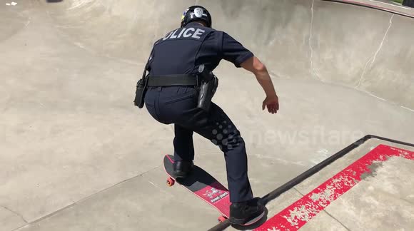 Meet this skateboarding US cop who shreds at the skatepark in full ...