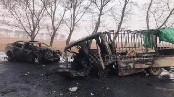 12 killed after car crashes into truck setting it alight in northern ...