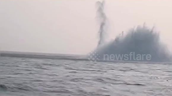 World War II naval mine successfully detonated at sea off China's south ...
