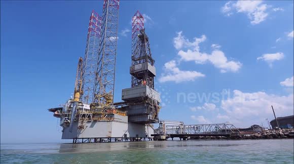 Prospector 1 jackup oil drilling rig up close in Sheerness, UK - Buy ...