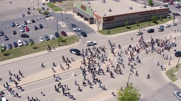 Fargo ND Protest 4K Stabilized Aerial Footage 1 - Buy, Sell or Upload ...