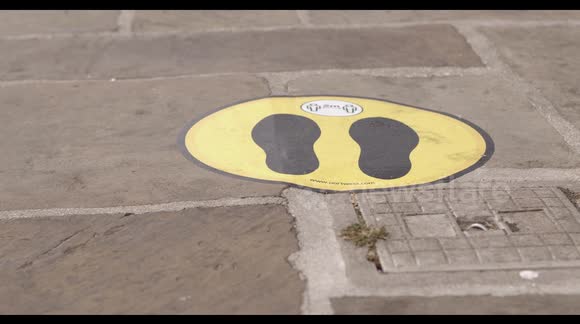 COVID-19 Signage social distance marker on pavement Small Business ...