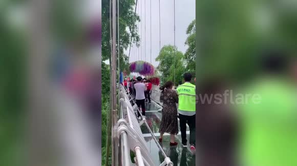 'The bridge is going to collapse': Security guard shouts at a group of ...