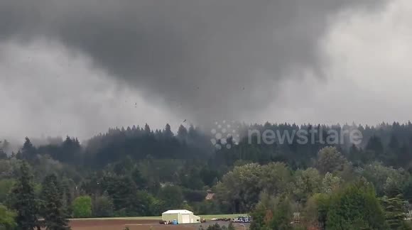 Rare moment tornado sweeps through Oregon - Buy, Sell or Upload Video ...