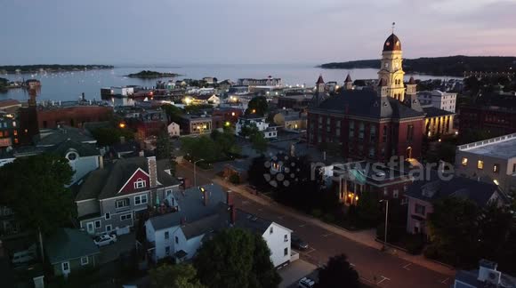 Aerial Evening Footage Downtown Gloucester Massachusetts - Buy, Sell or ...