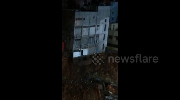 Dramatic moment three-storey building collapses in Bangalore, India ...