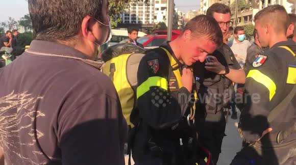 Beirut citizen thanks French firefighters as cleaning and rescue ...