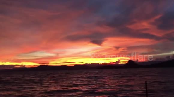 Beautiful sunset forms over Taal Volcano in the Philippines - Buy, Sell ...