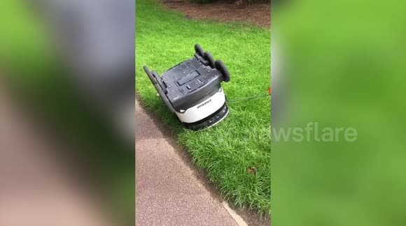 Popular delivery robot had to be rescued by young man after getting ...