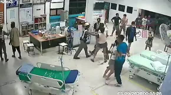 Shocking moment two rival gangs have mass brawl in hospital ward - Buy ...