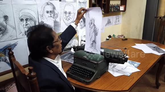 This Indian artist has been using typewriters to create portraits for ...