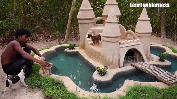 YouTuber builds spectacular mud castle with moat in Cambodian jungle ...