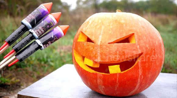 YouTuber carves pumpkin before blowing it up with fireworks - Buy, Sell ...
