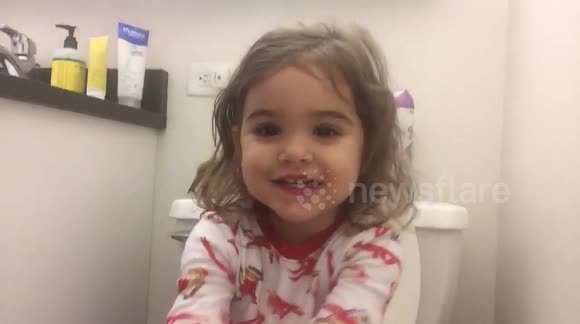 Little girl falls off toilet while singing jingle bells - Buy, Sell or ...