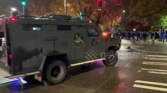 Seattle police and SWAT vehicles follow Election Day protesters - Buy ...