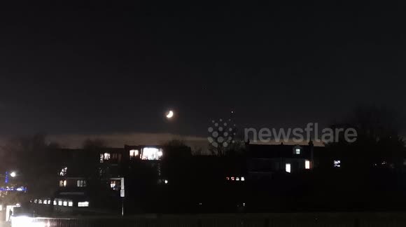 Lunar triangle spotted ove London skyline - Buy, Sell or Upload Video ...