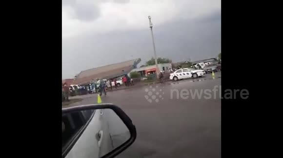 Severe storm collapses gas station onto 3 vehicles in South Africa ...