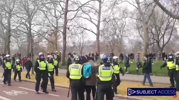 Police arrest lone anti-lockdown protester in Hyde Park, London - Buy ...