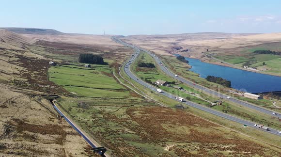 M62 Motorway - Stott Hall Farm - Booth Wood Reservoir - During Covid ...
