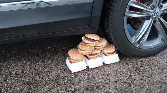 Satisfying experiment sees car run over various food and household ...